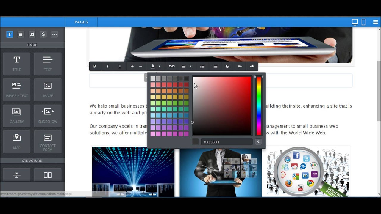 Mysites Tutorial English (How to use the editor platform). - YouTube