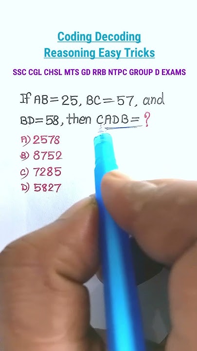 कोडिंग डिकोडिंग रीज़निंग। Coding Decoding Reasoning Tricks| Reasoning for SSC GD CHSL MTS WBPSC ...