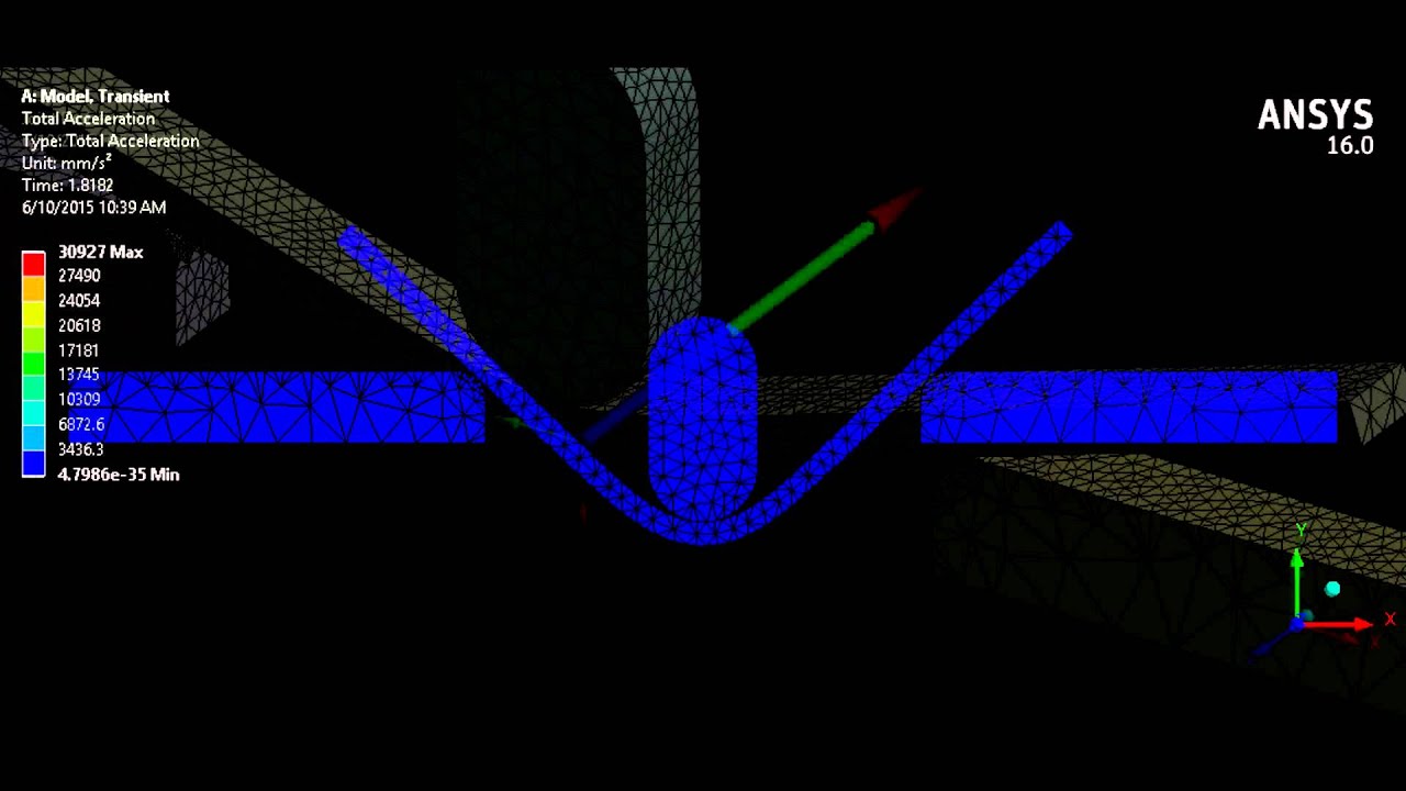ANSYS Workbench 3D Transient Structural FEA of a 3 Point Bending - YouTube