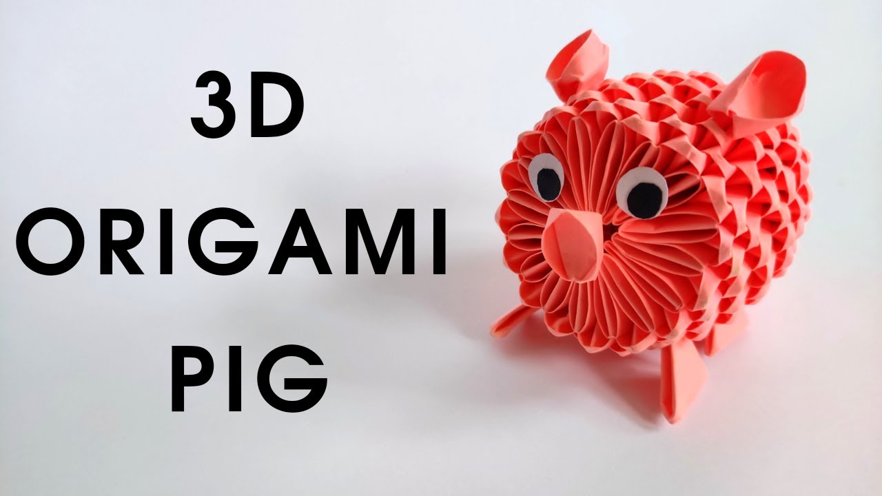3D Origami PIG | How to make a modular origami pig - YouTube