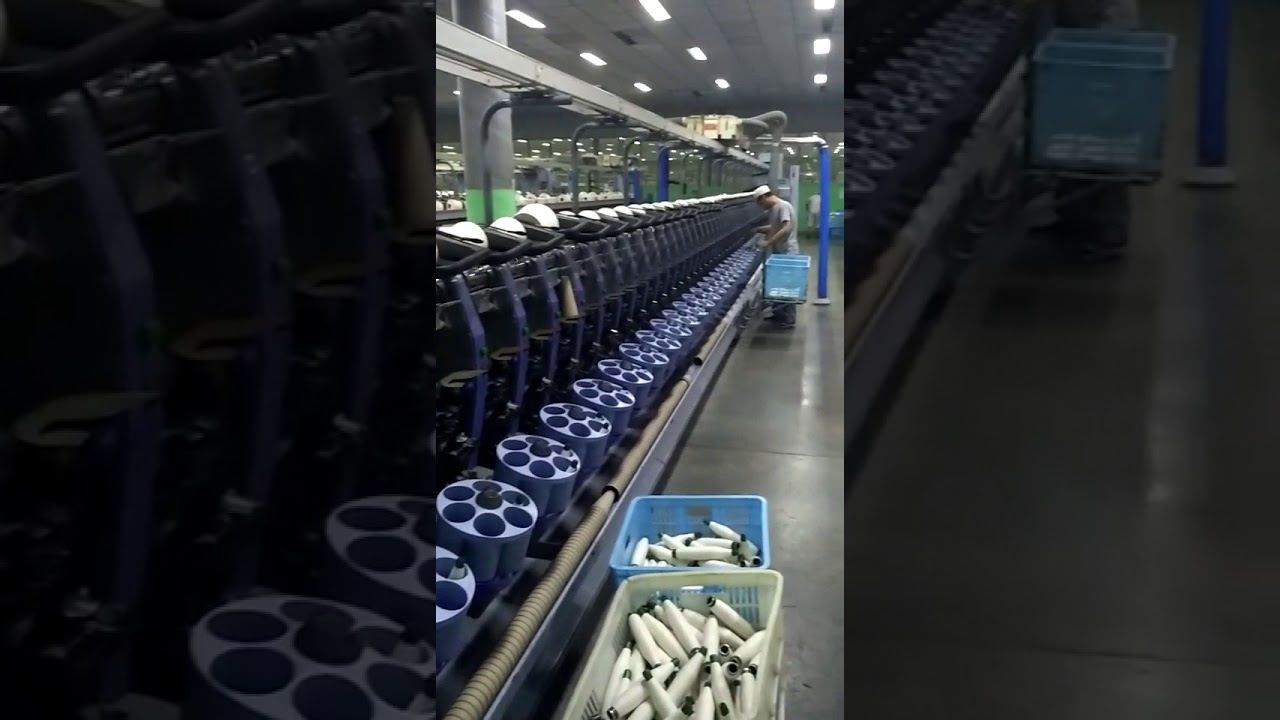 Ring spinning cone winder machine - YouTube