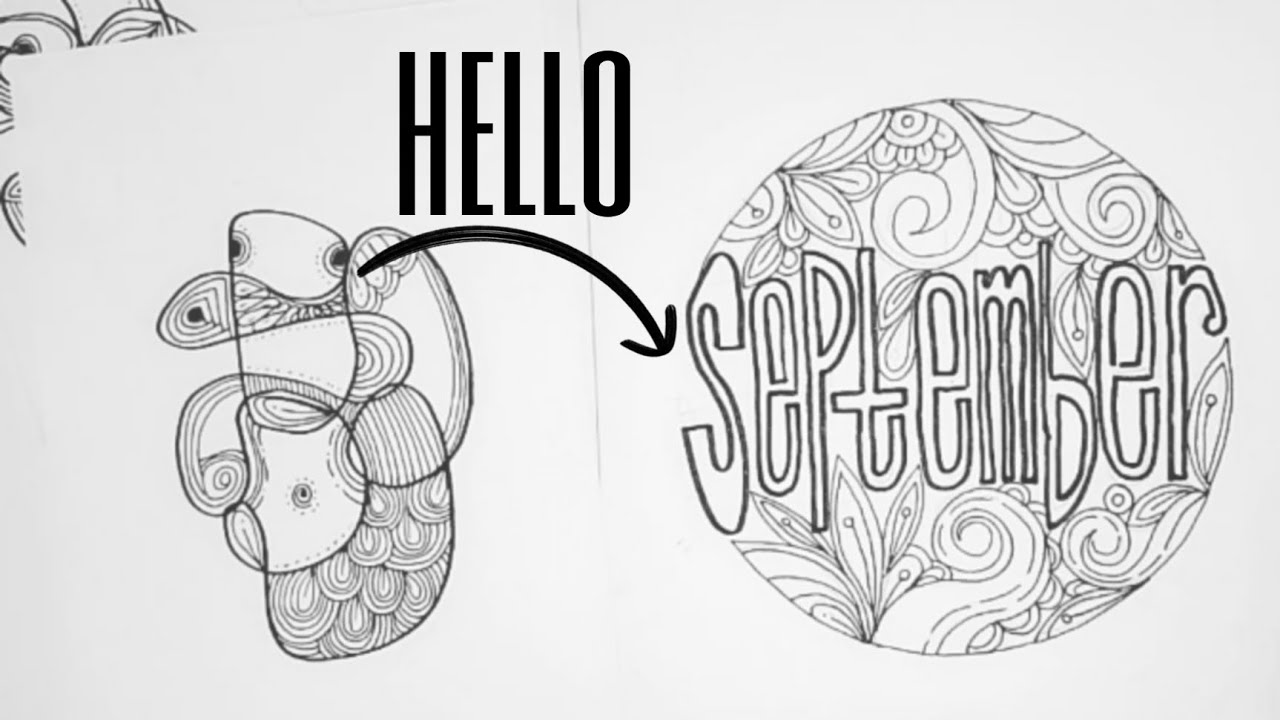 Hello September Zentangle - YouTube