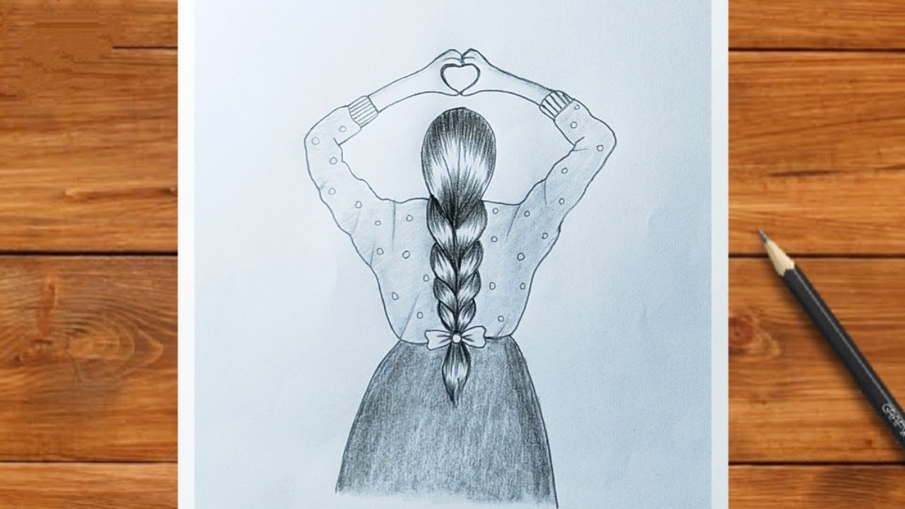 back side drawing | doll drawing easy | doll drawing | barbie drawing ...