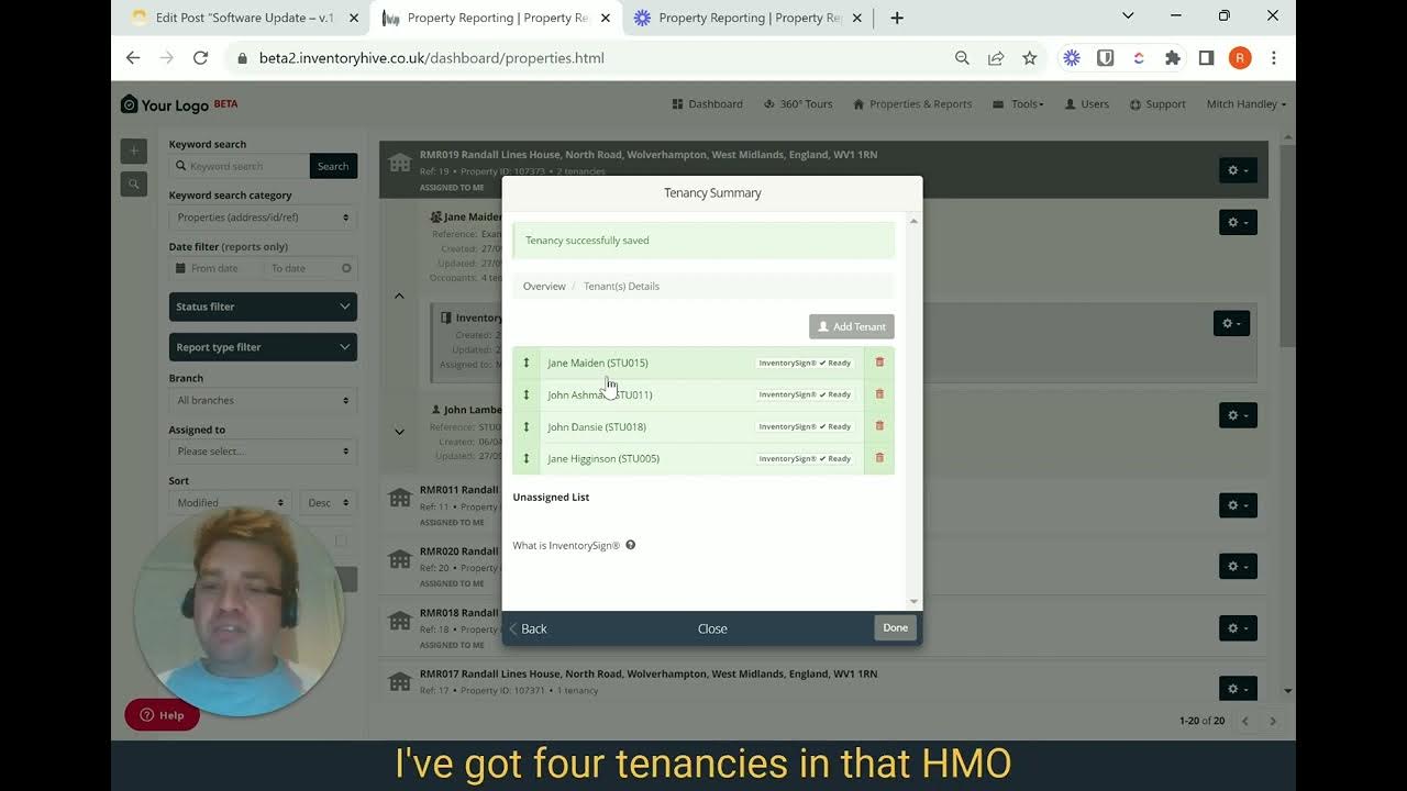 Inventory Hive | Assigning Tenants to Reports - YouTube