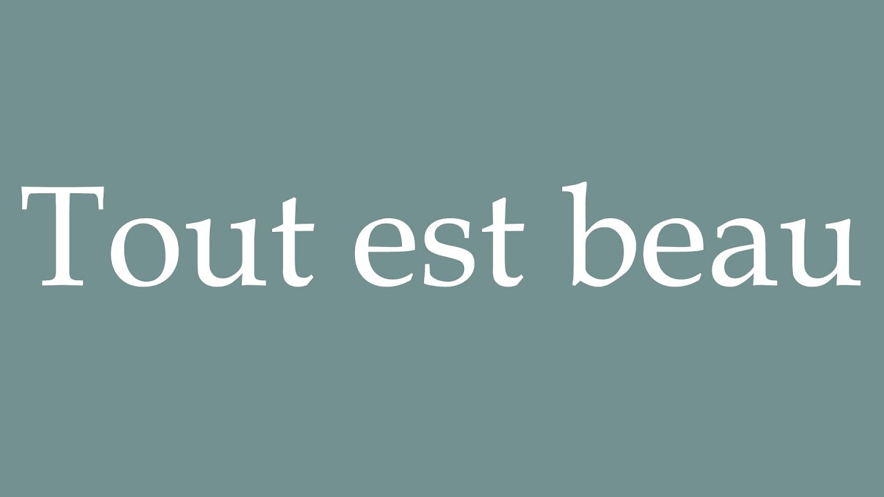 How to Pronounce ''Tout est beau'' (Everything is beautiful) Correctly ...