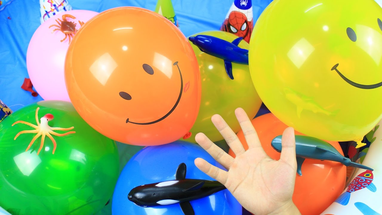 NEW 5 MEGA SEA ANIMAL Balloons Learn Colors Balloons Finger Family ...