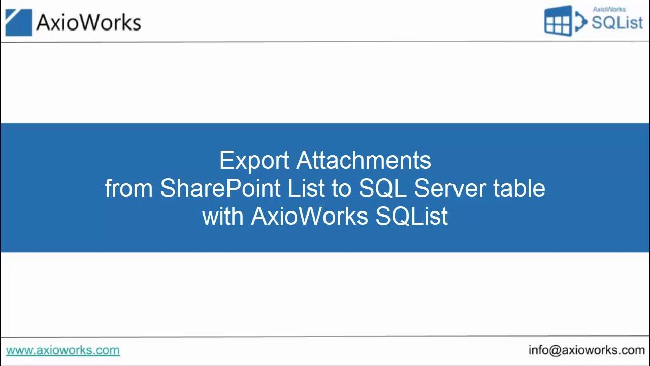 Export SharePoint Attachments to SQL Server - YouTube