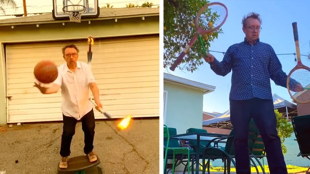Juggler Performs Amazing Tricks With Props - YouTube