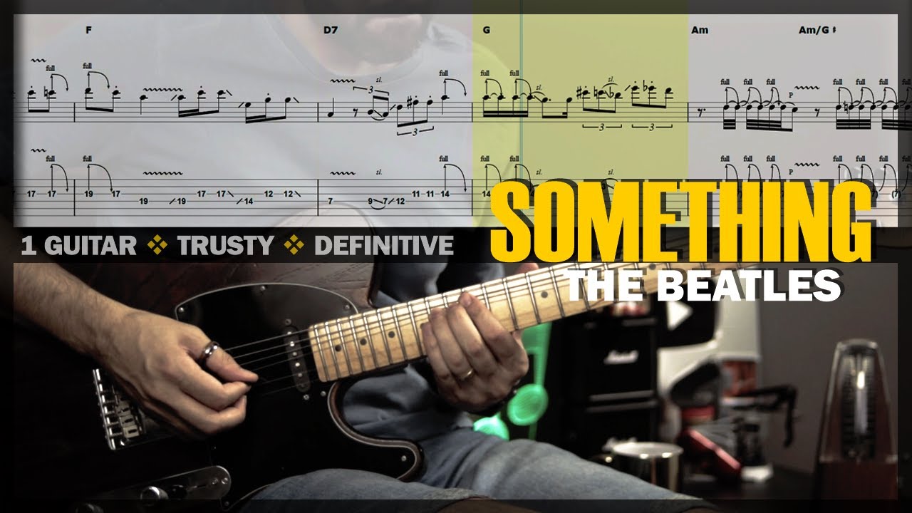 Something | Guitar Cover Tab | Guitar Solo Lesson | Backing Track with ...