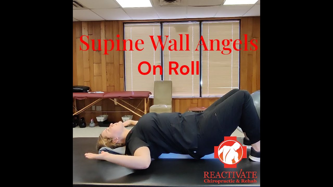Supine Wall Angel on Half Roll - YouTube