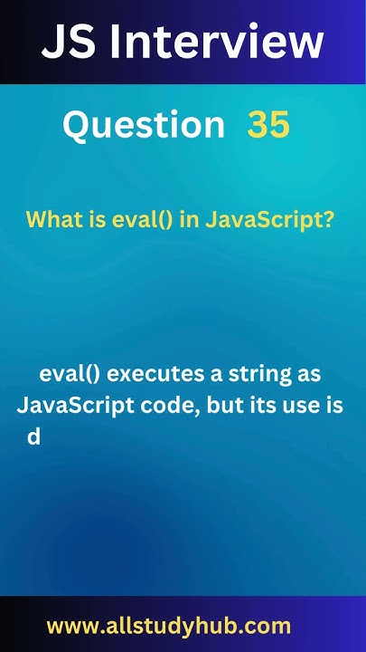 what is eval() in #javascript #allstudyhub #javascriptinterview - YouTube