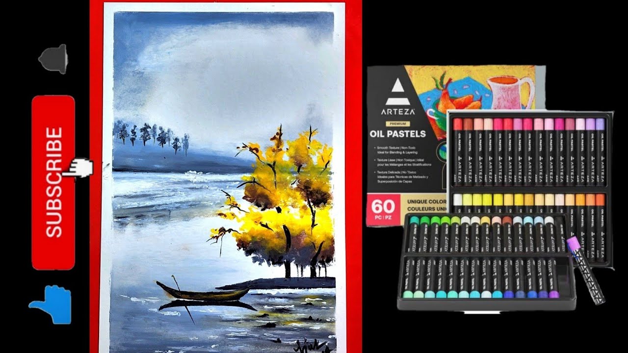 Abstract Scenary painting|| Landscape Scenary||Oil Pastel Scenary||Very ...