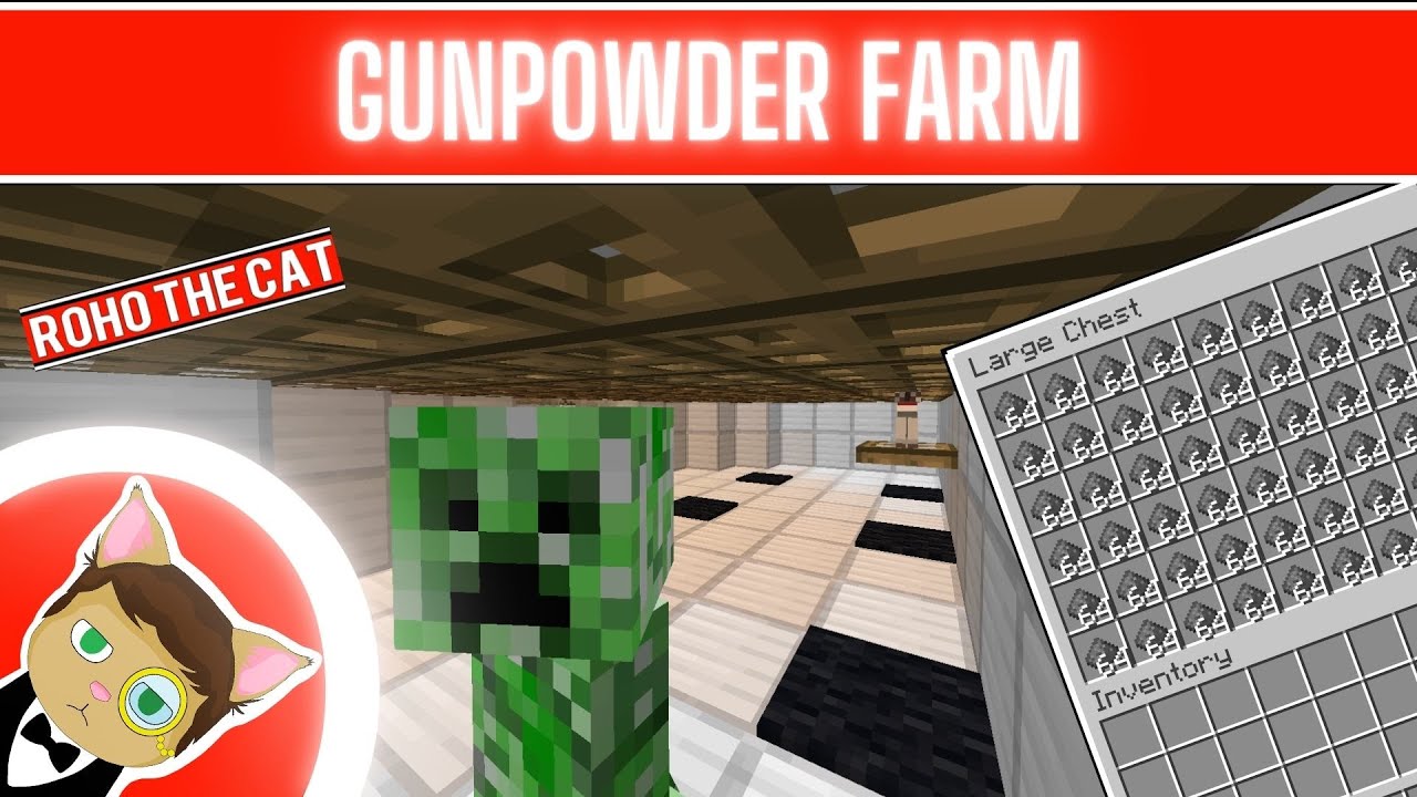 Minecraft Java - Gunpowder Farm - Fully Automatic!! - YouTube