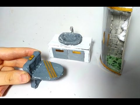 Banyo Part:2 Tuvalet Klozet Barbie Bebek Evi  Bathroom Part:2 Toilet Closet Barbie Doll Hause DIY