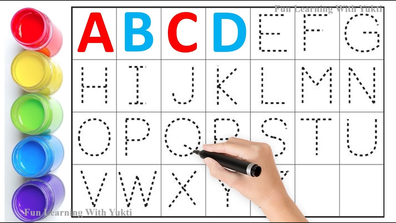 Collection of English Uppercase Alphabets Along The Dotted Line For ...