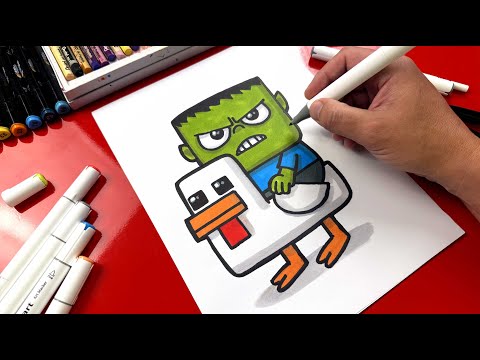 How To Draw A Chicken Jockey From The Minecraft Movie | Safe Videos for ...