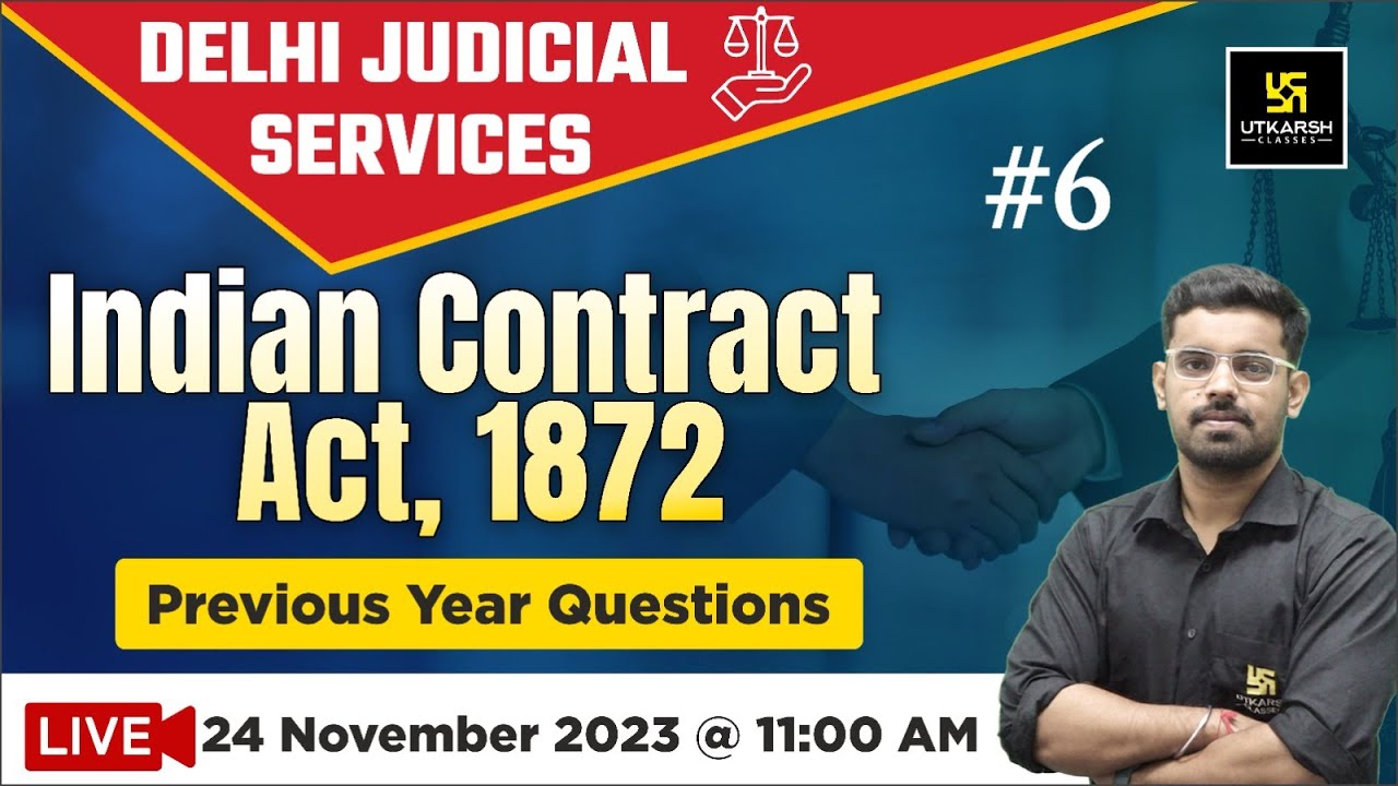 Indian Contract Act, 1872 MCQs #6 | Delhi Judicial Service | Utkarsh ...