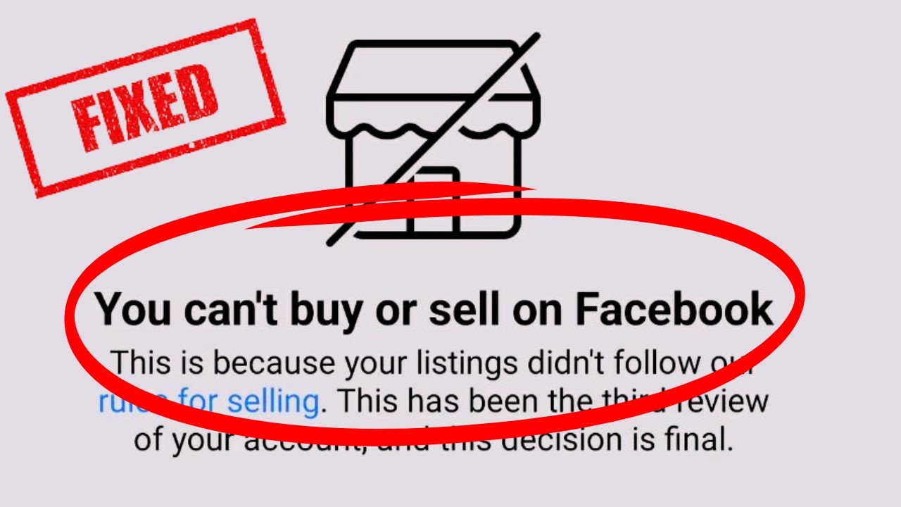 How to Fix Facebook Marketplace 'You Can't Buy or Sell Items' Error ...