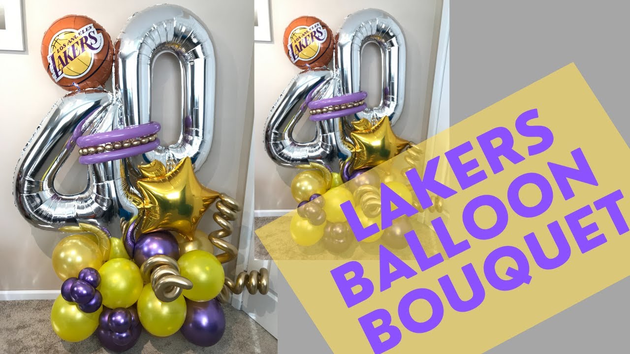 Lakers Balloon Bouquet | DIY Basketball Bouquet - YouTube