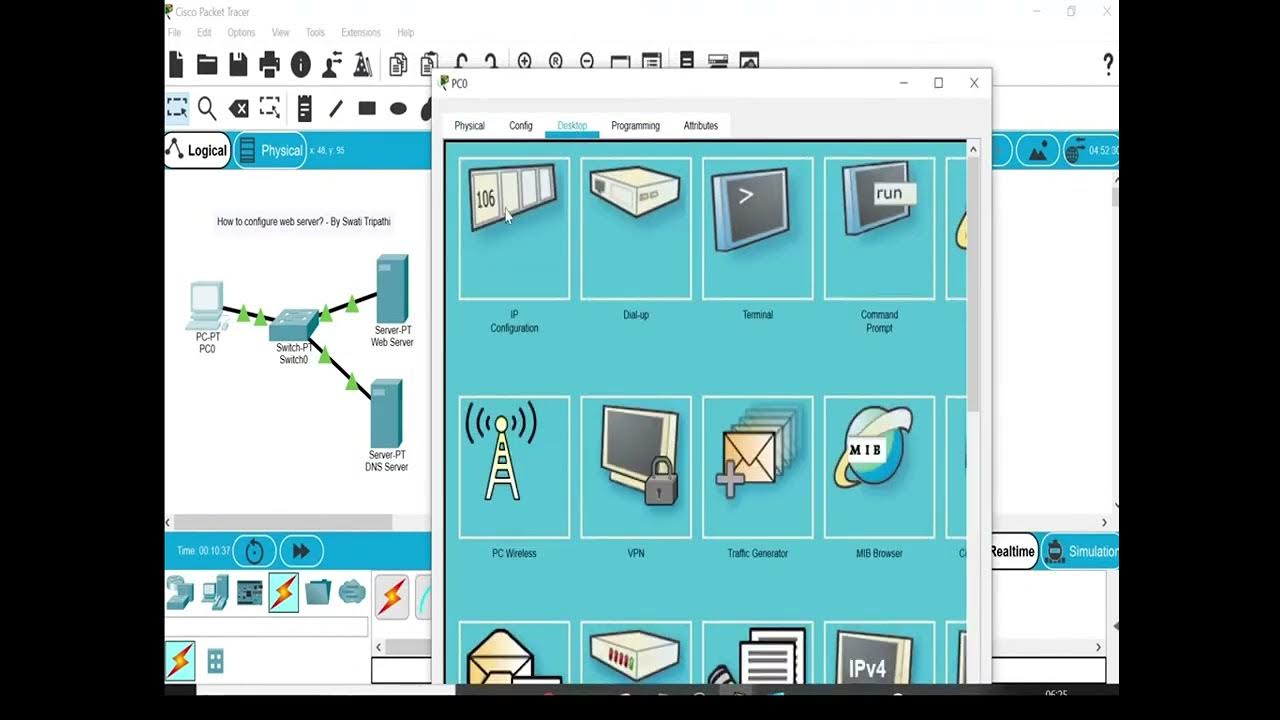 configuration of Http Web server in cisco packet tracer - YouTube