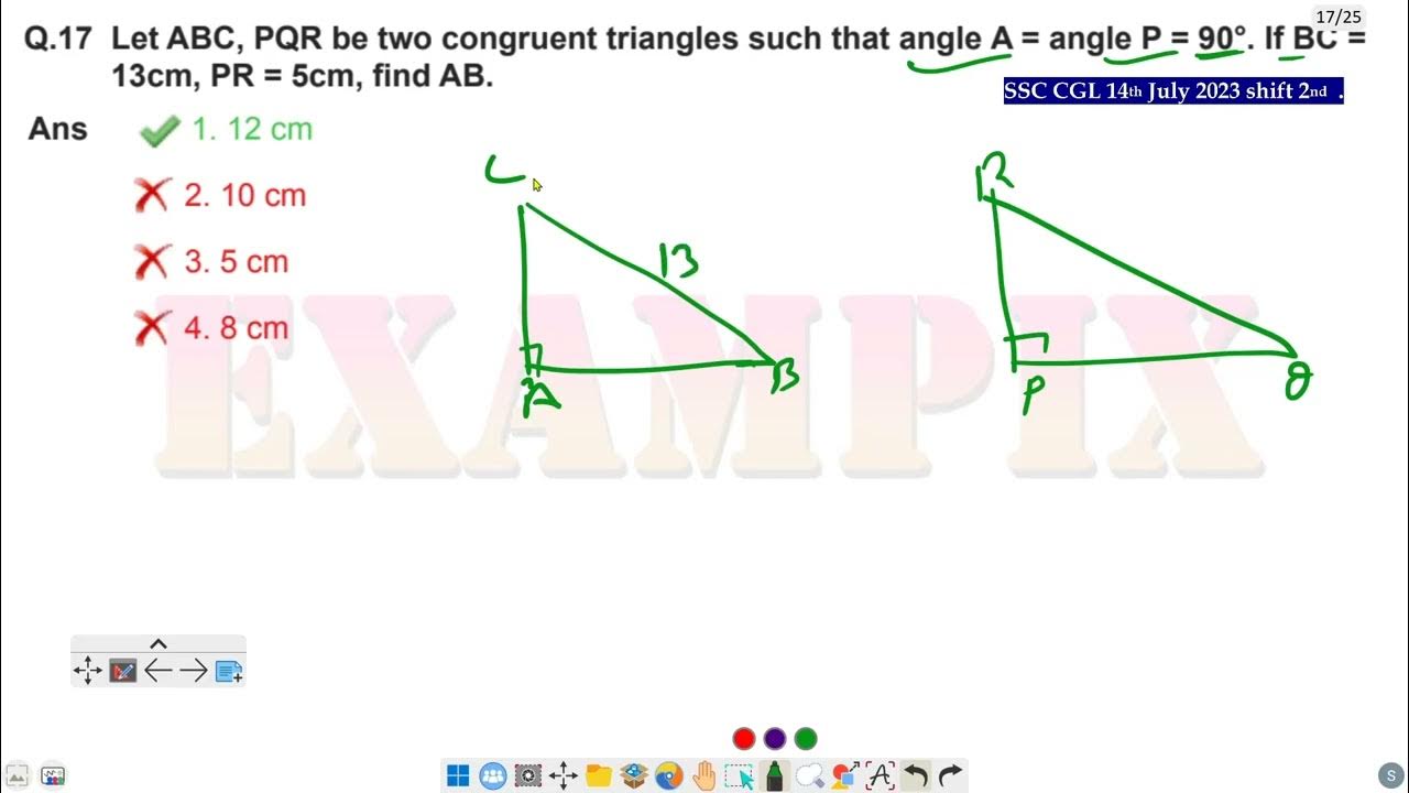 Let ABC, PQR be two congruent triangles such that angle A = angle P ...