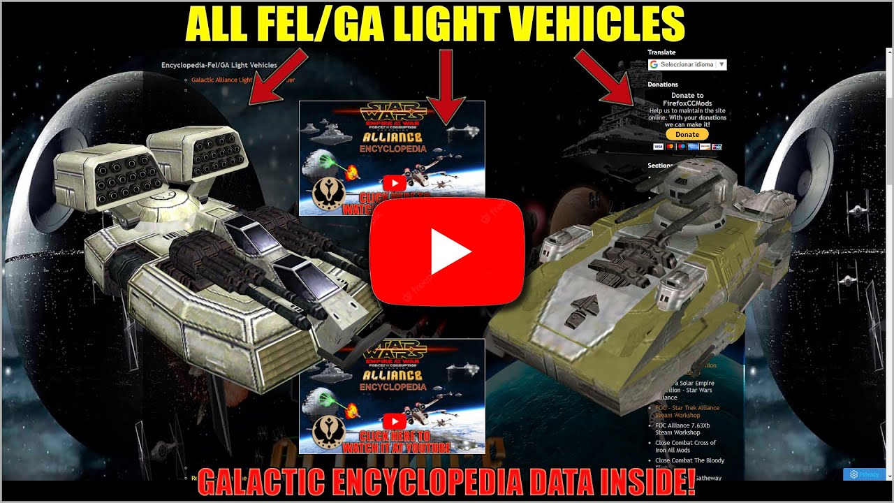 All LIGHT VEHICLES of the Fel/GA - Star Wars - Units Data included ...