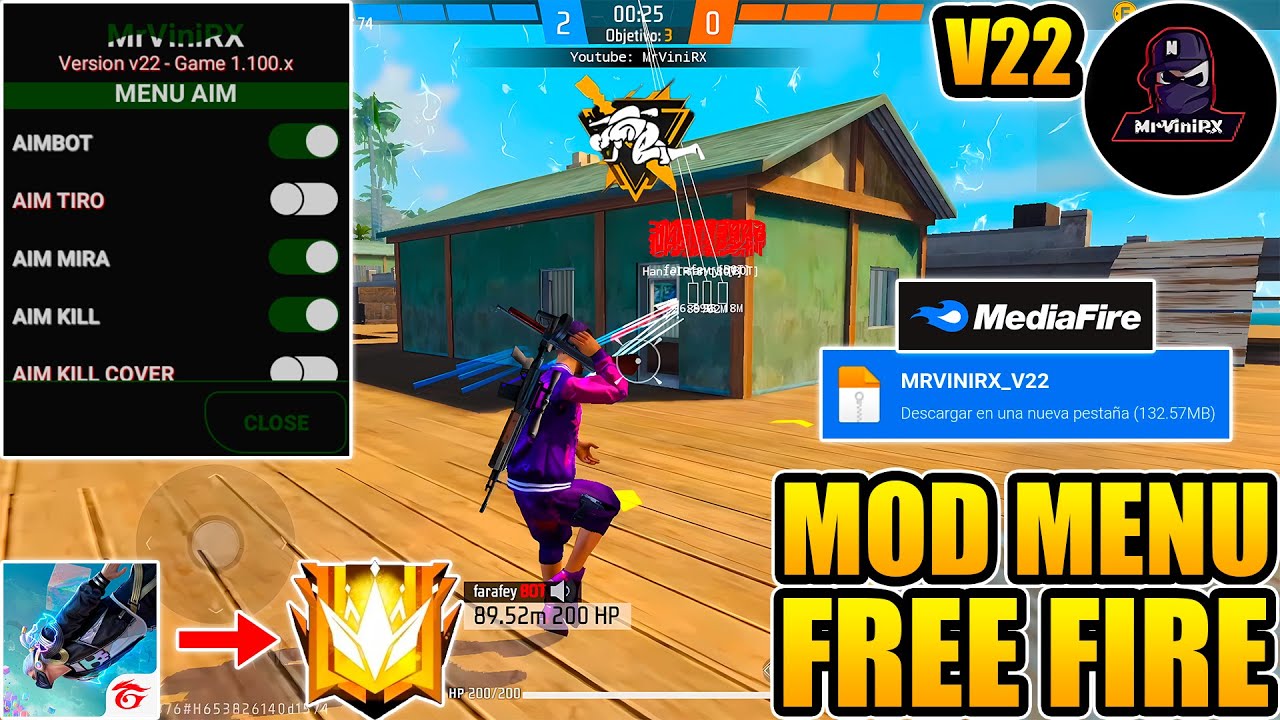 ¡NUEVO! MOD MENU Free Fire MR VINI RX V22 Mediafire Link Semi Directo ...