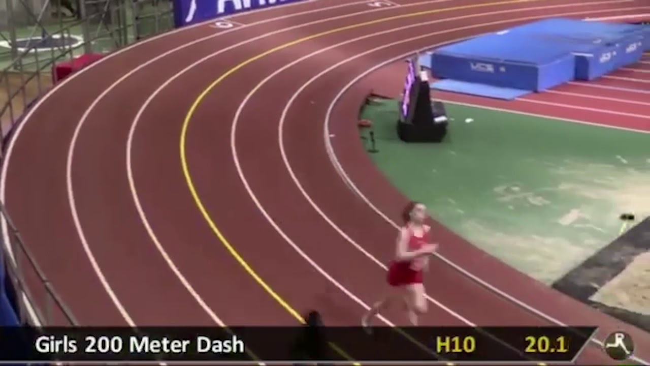 200 meter race indoor Sophomore (25.97) - YouTube