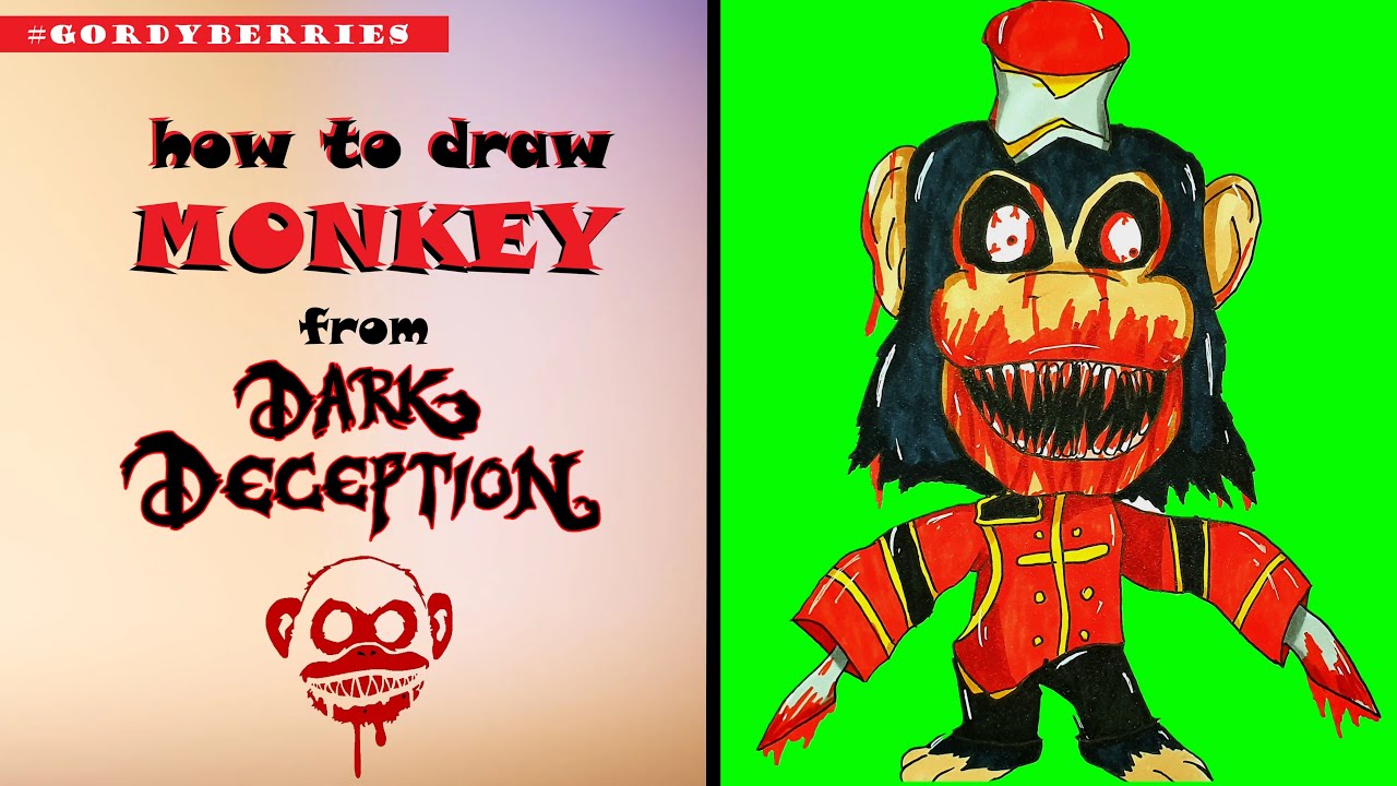 How to draw Monkey from Dark Deception chapter 1 Monkey Business - YouTube