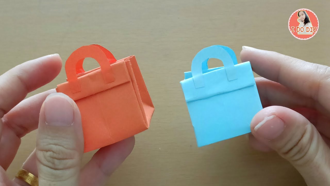 Origami easy mini bag | Tutorial fold mini bag - YouTube