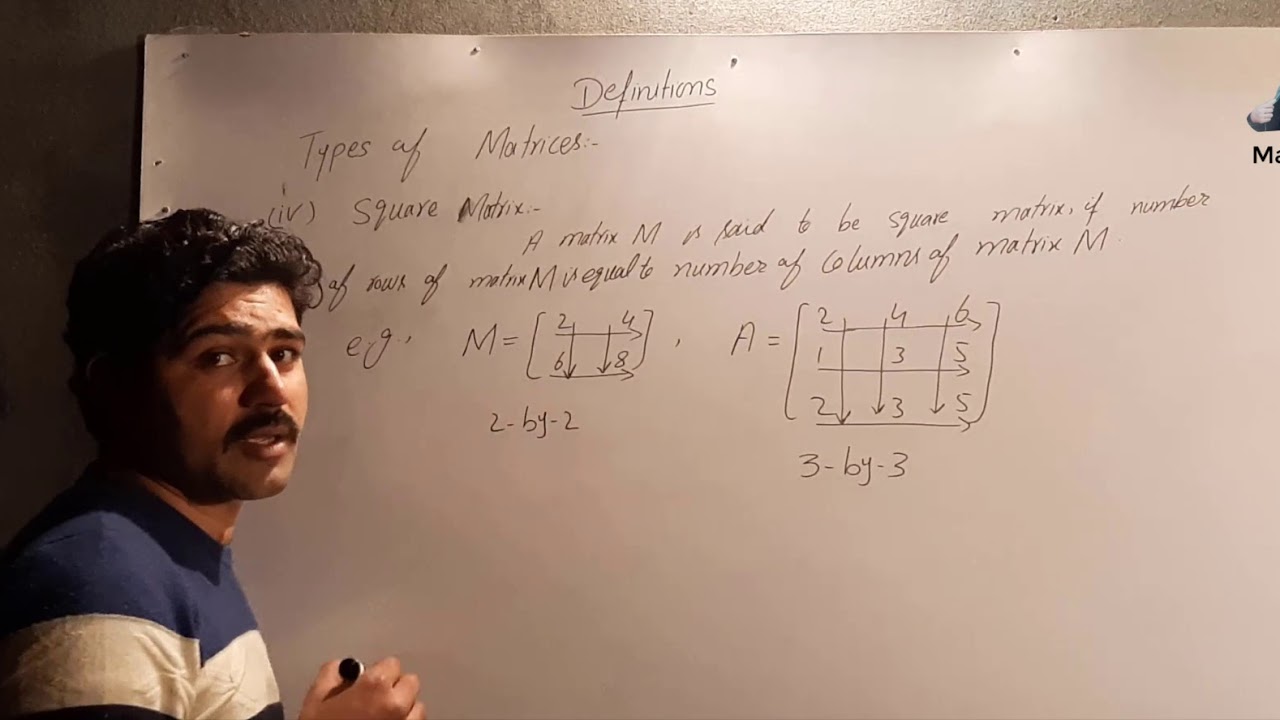 Types Of Matrices Row Matrixcolumn Matrixrectangular Matrixsquare Matrixnull Matrix 0827