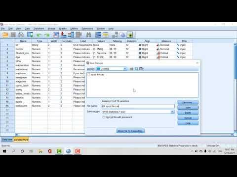 Chap4 011 Save our spss file - YouTube