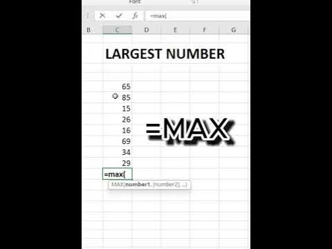 Largest Number in MS Excel, Max Number #excel #exceltips #exceltricks #exceltutorial - YouTube