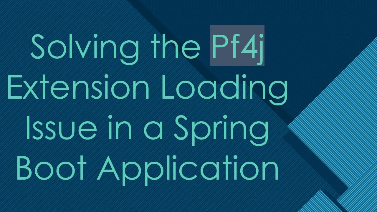 Solving the Pf4j Extension Loading Issue in a Spring Boot Application ...