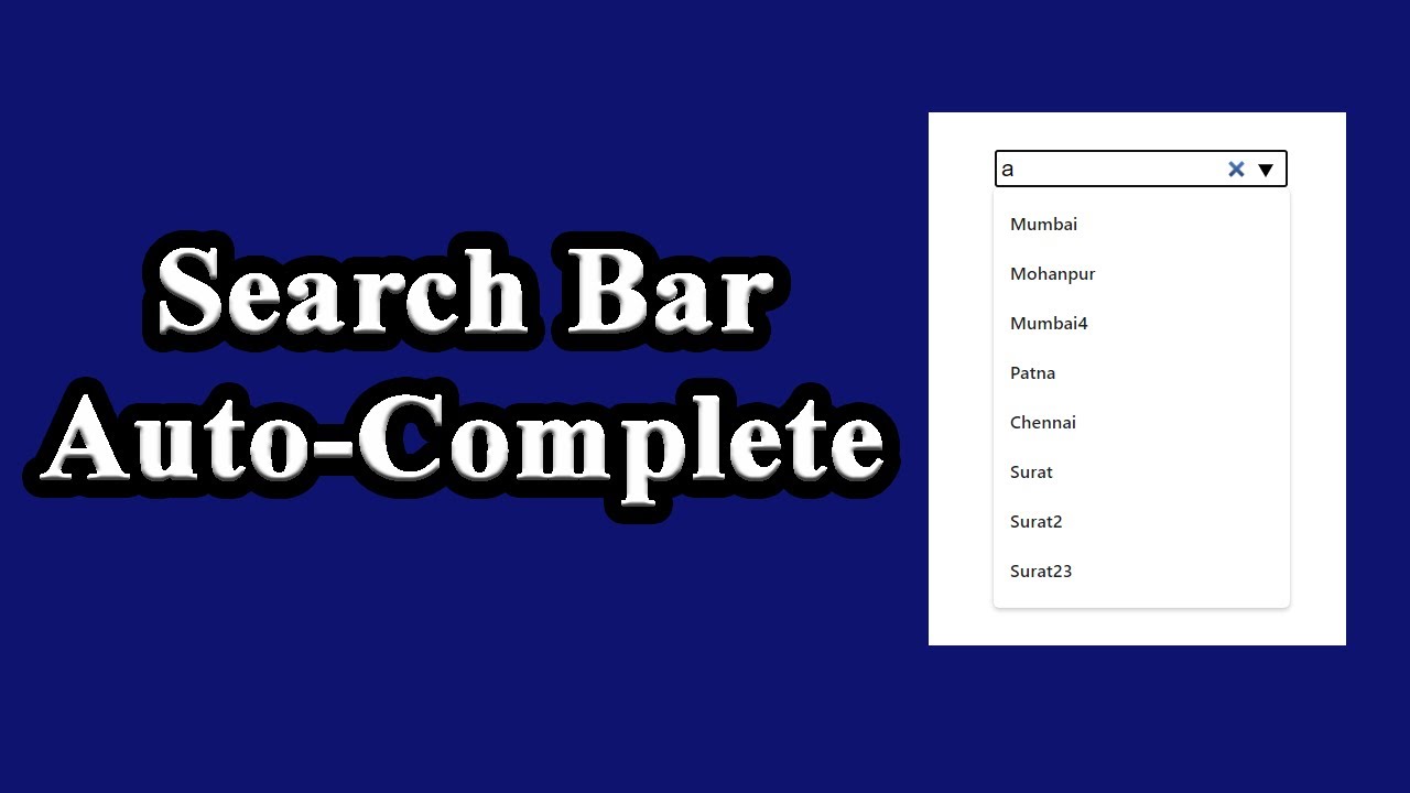 Textbox Search Bar Using HTML | Auto-Complete | No JavaScript and ...