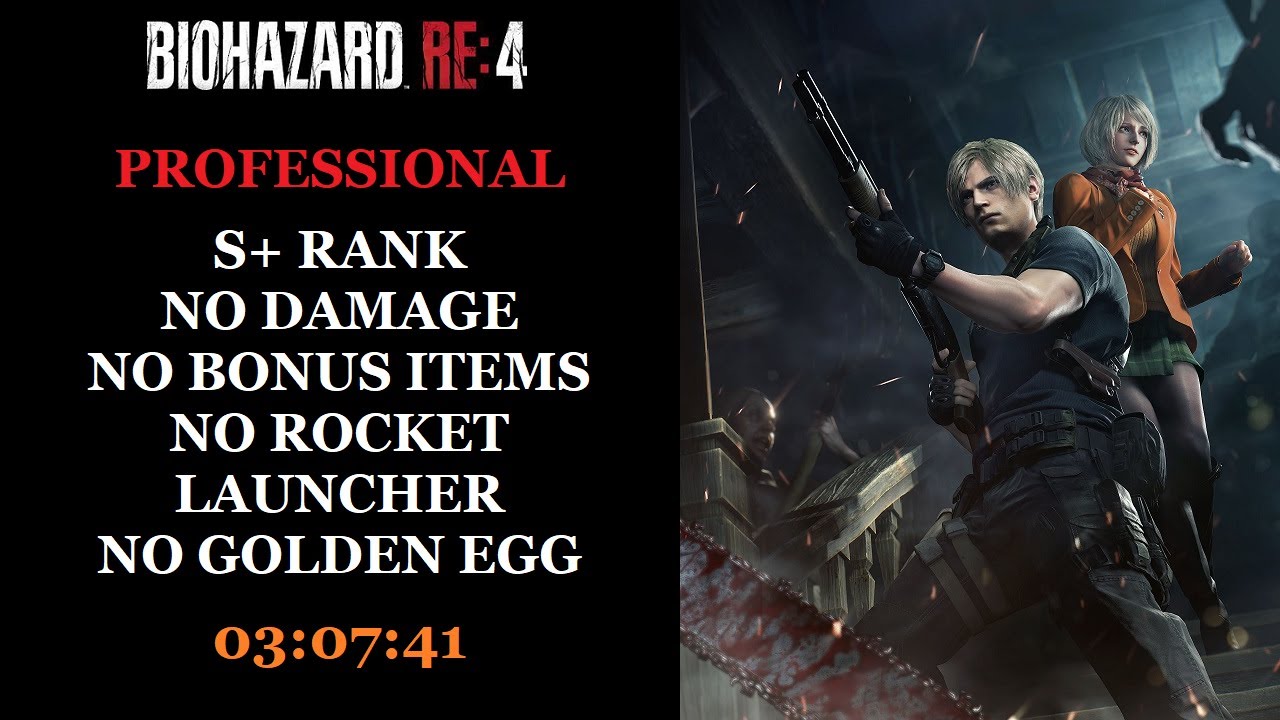 Resident Evil 4 Remake (RE:4) Professional, S+ Rank, New Game, No ...