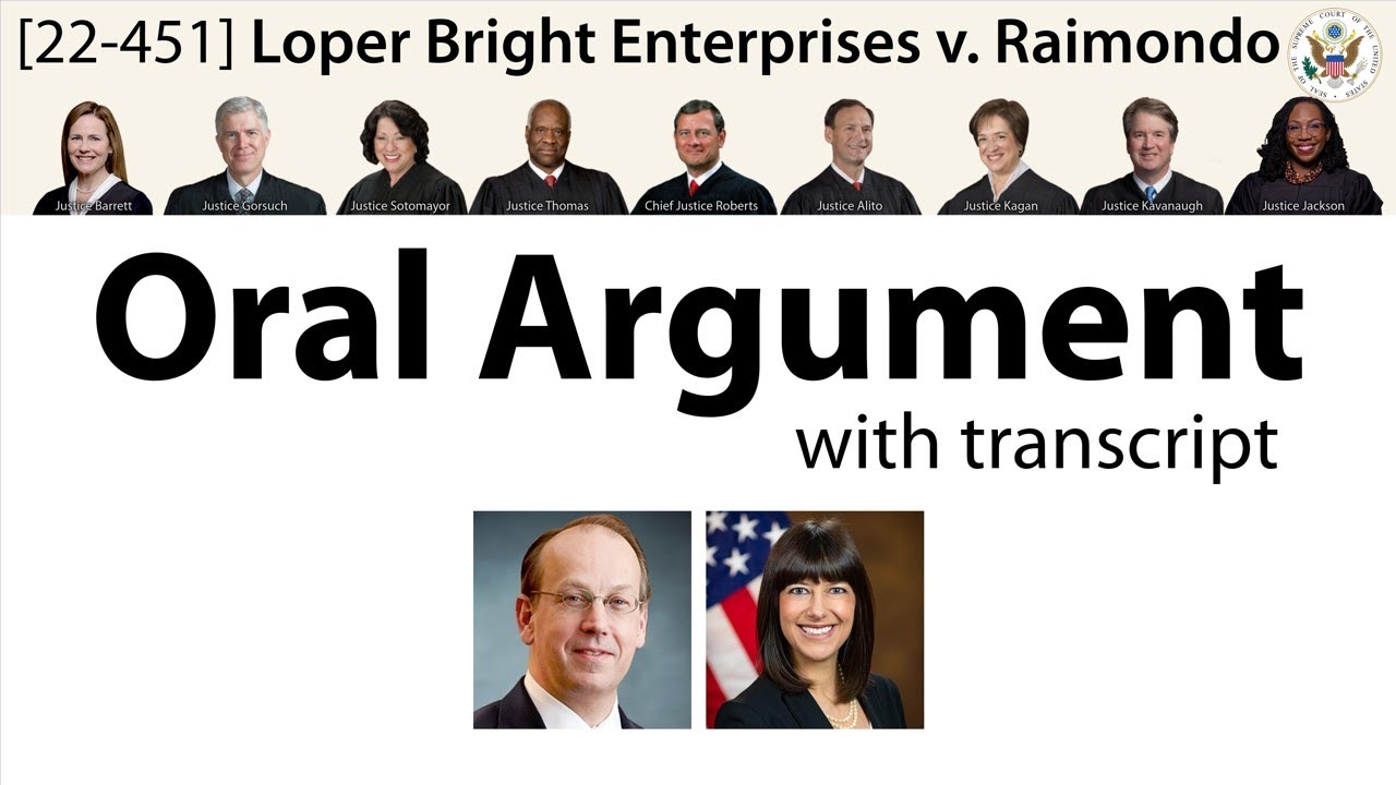 Oral Argument: Loper Bright Enterprises v. Raimondo - YouTube