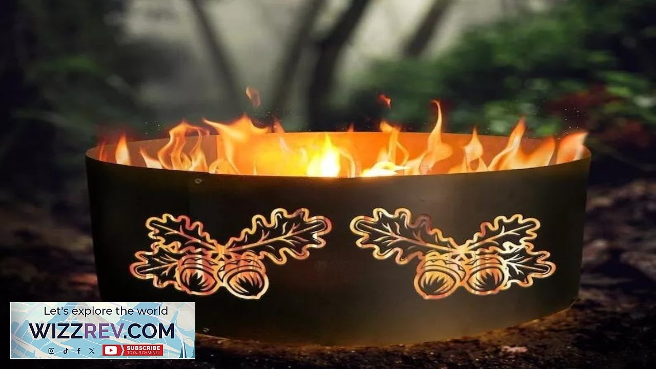 Metal fire pit ring with personalized engraving for bushcraft camping ...