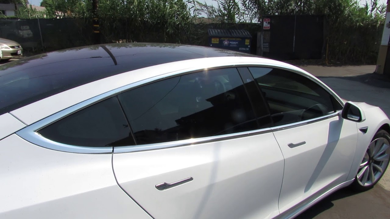 Tesla model 3 window tinting ASWF EXCEL IRP - YouTube