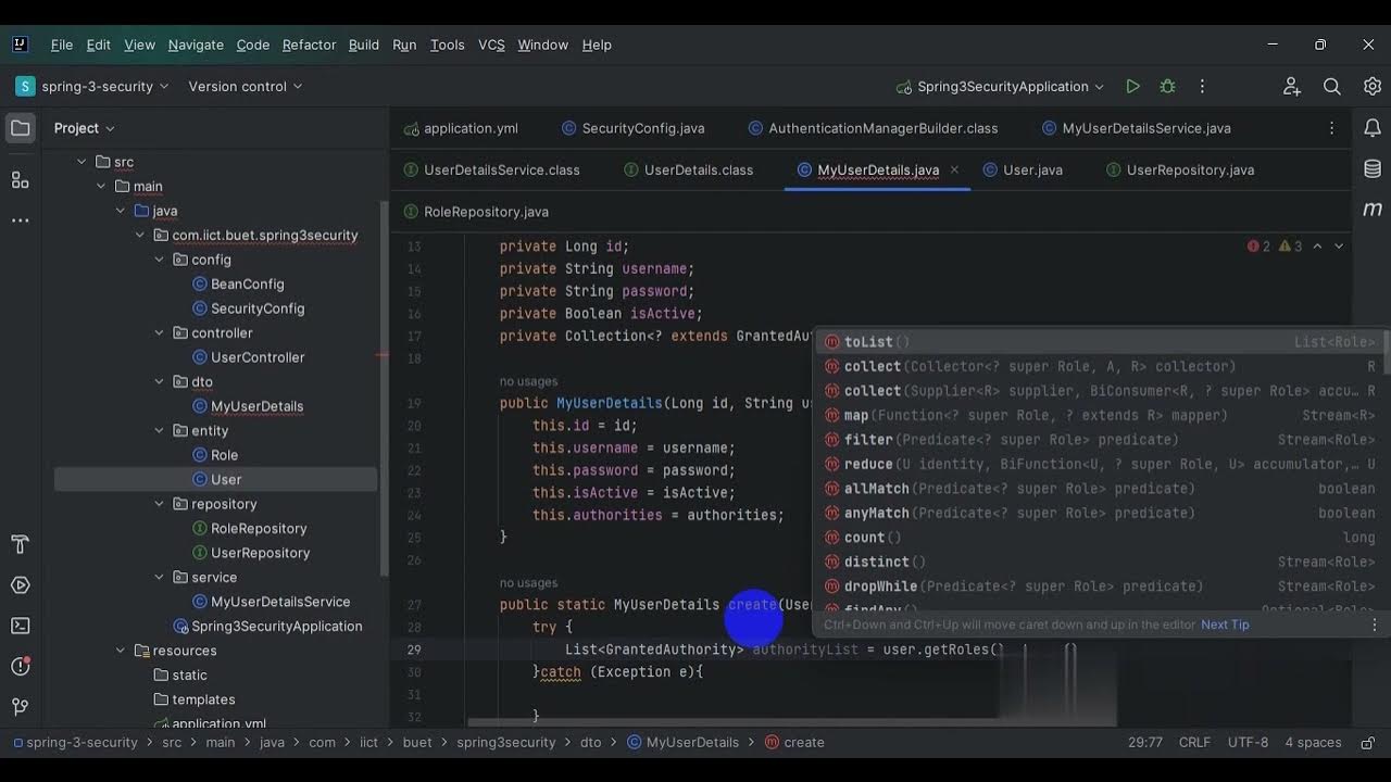 9 Spring 3 Security With User Details Service - Bangla Tutorial - YouTube