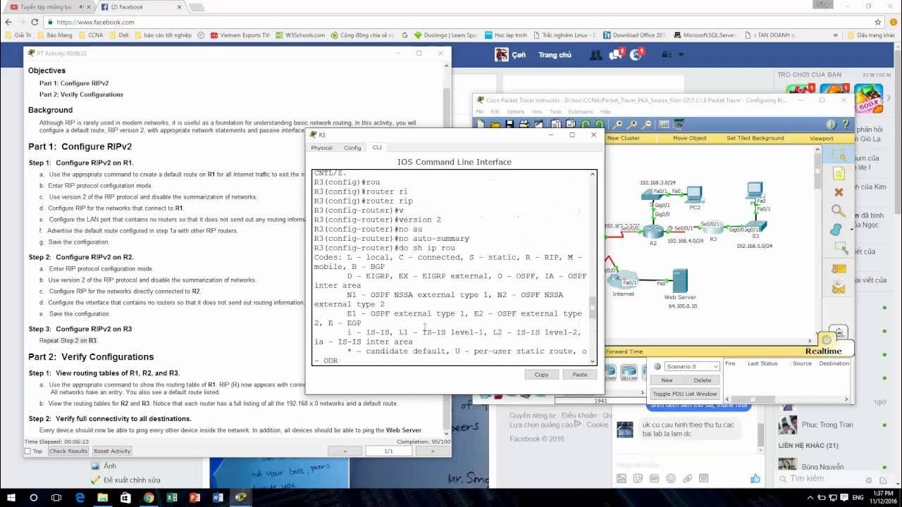 7.3.1.8 Packet Tracer Configuring RIPv2 - YouTube