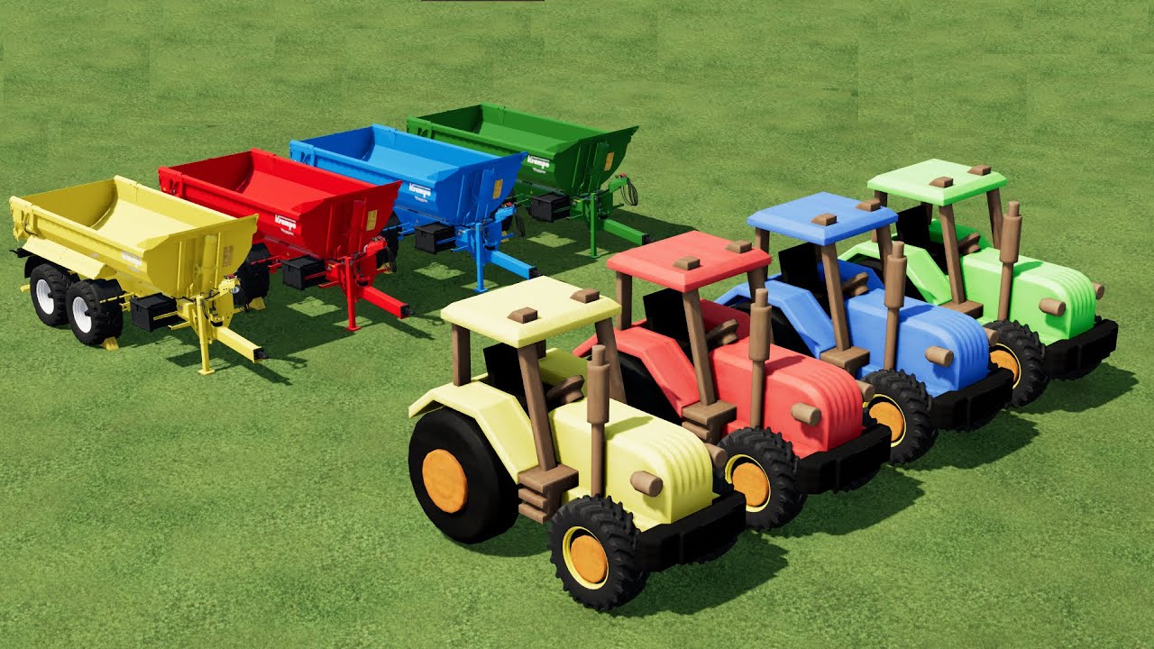 TOYS OF COLORS ! Farming Corn Silage Jobs With Colored Toy Tractors ...