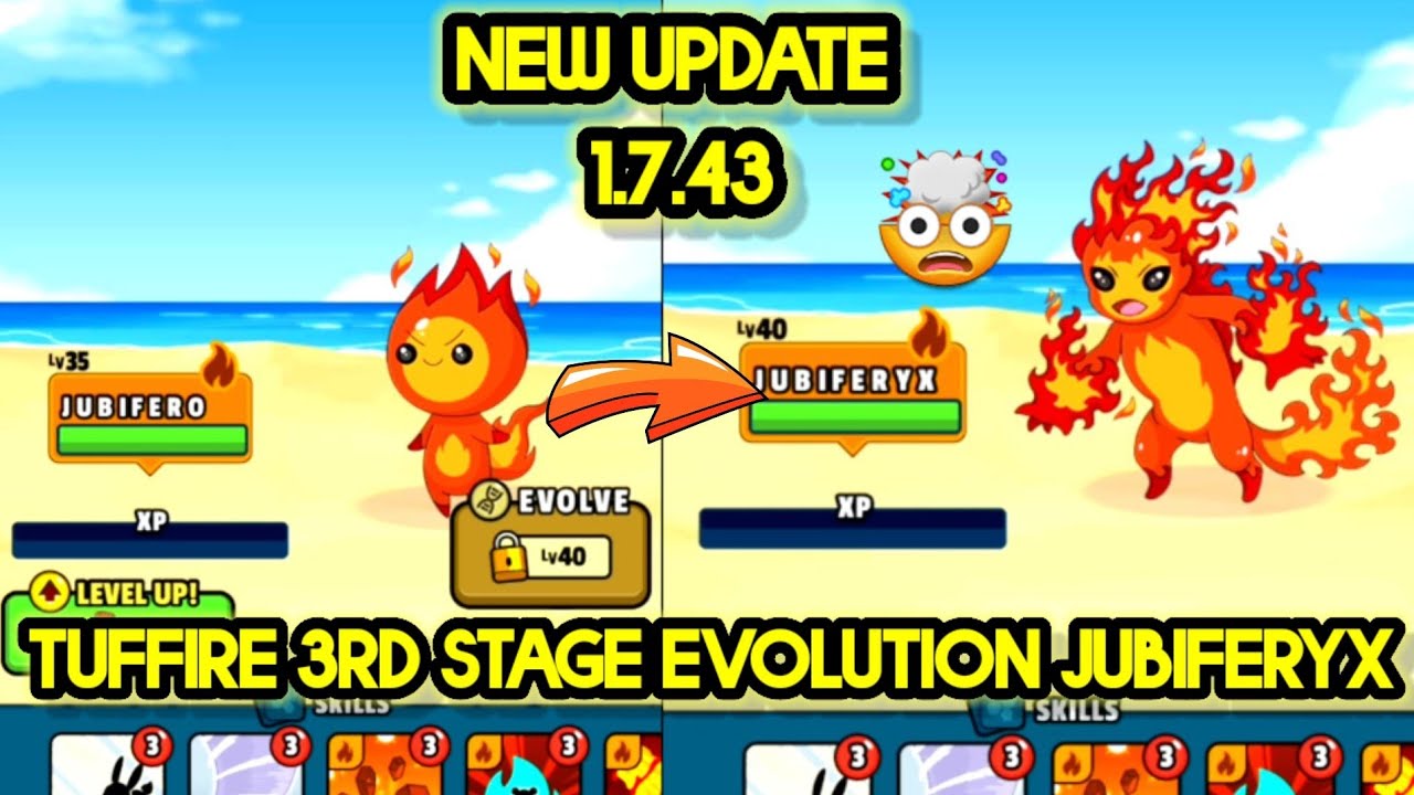 1.7.43 update in dynamons world 🤩 || tuffire 3rd stage evolution ...