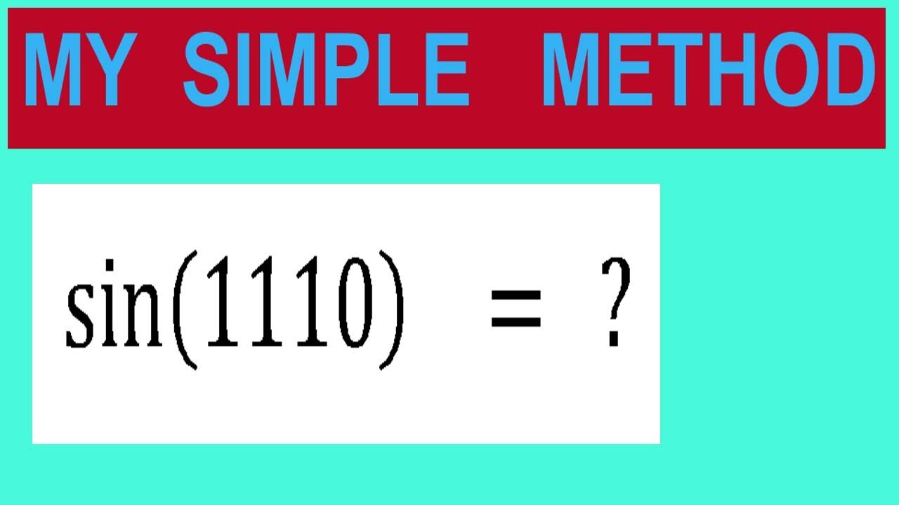 Find trigonometry angle sin⁡(1110) = ? - YouTube