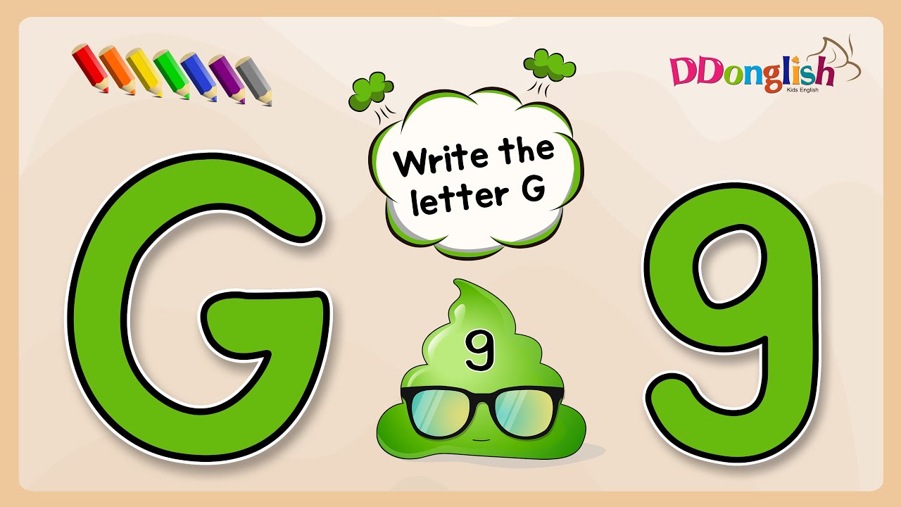 Learn to write the letter G with Grace Glasses | Alphabet writing ...