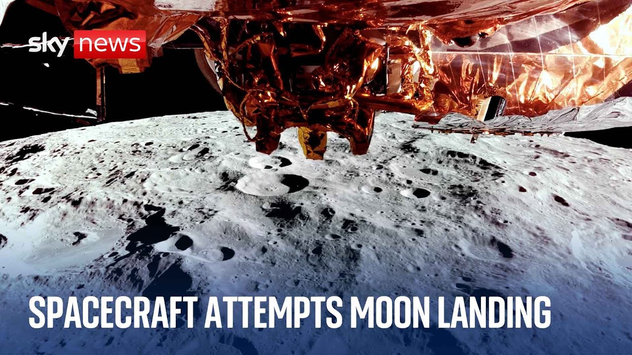 Spacecraft carrying a lunar drill and vacuum for NASA attempts to land ...