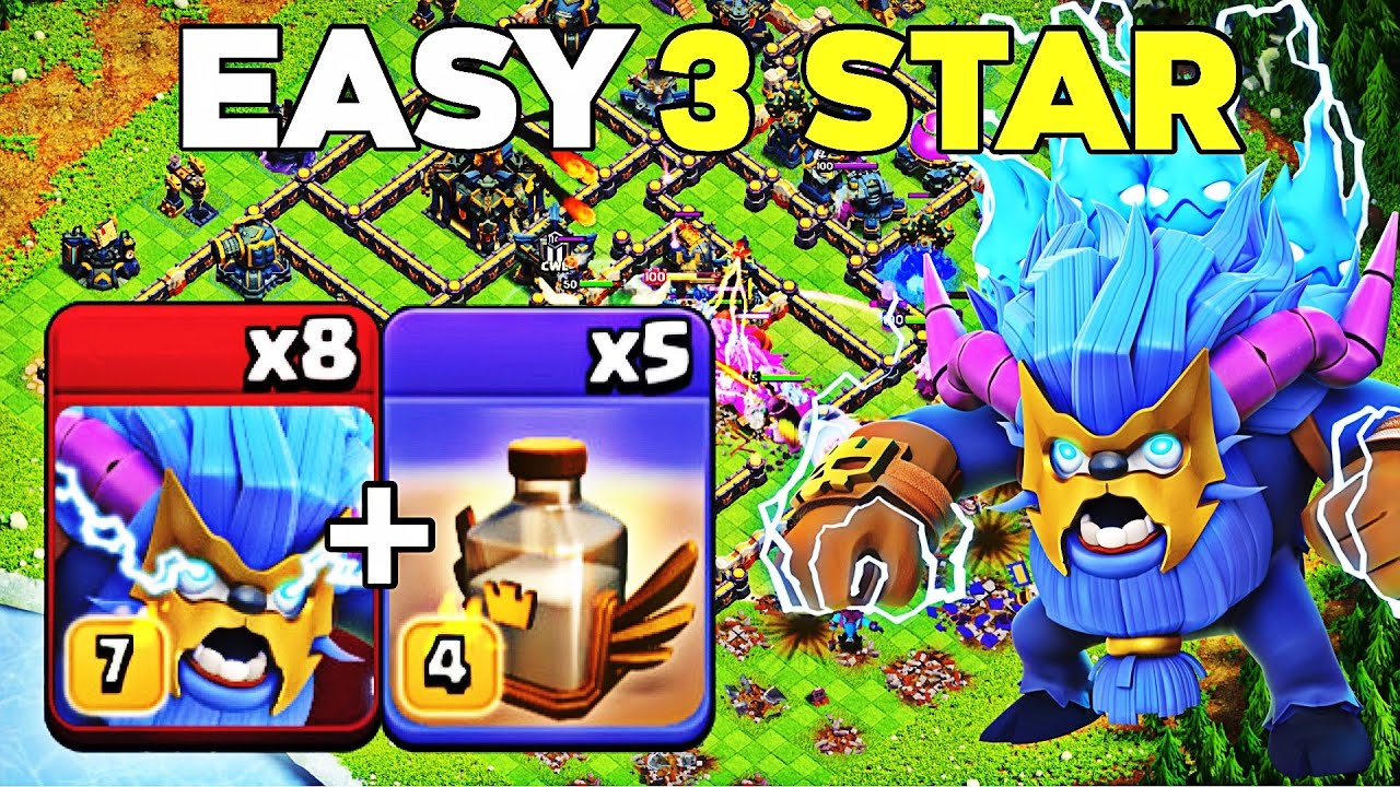 Easiest TH17 Attacks: 8 Super Yeti + 5 Revive Spells Wipeout Legend ...