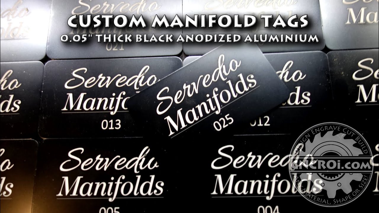 Custom Manifold Tags: Black Anodized Aluminium - YouTube