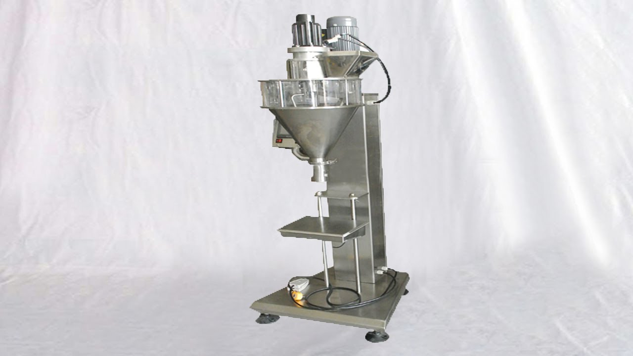 Semi automatic screw auger powder filling machine testing 40g filler ...
