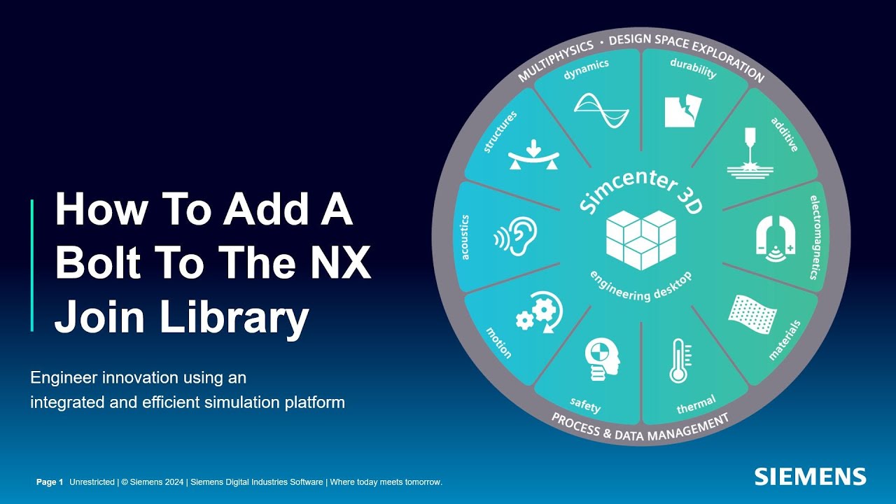 How To Add A Bolt To The NX Join Library - YouTube